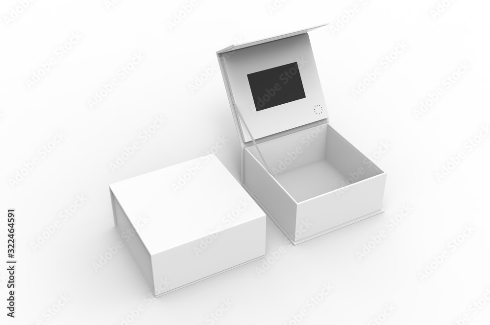 Blank Screen LCD Video Display Gift Brochure Box For Branding And Mock ...