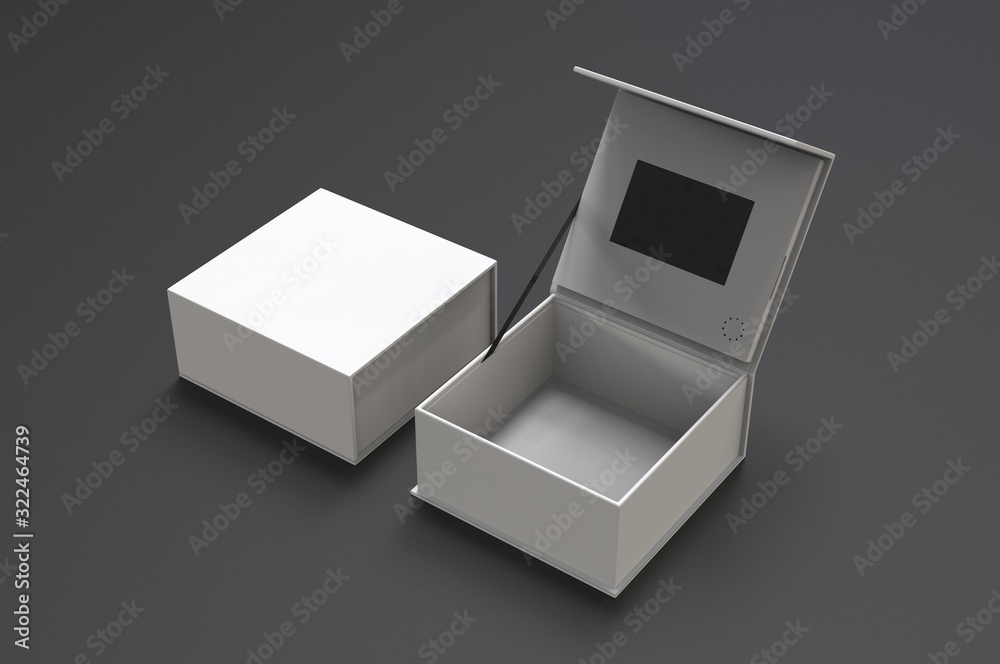 Blank Screen LCD Video Display Gift Brochure Box For Branding And Mock ...