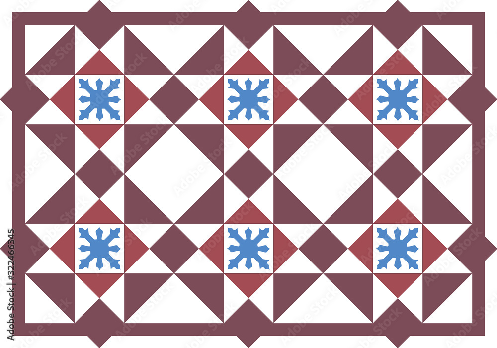 Geometric seamless pattern tile design. Traditional Peranakan cultural ...