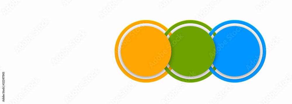 3 components chart make up something. Modern business circle ...