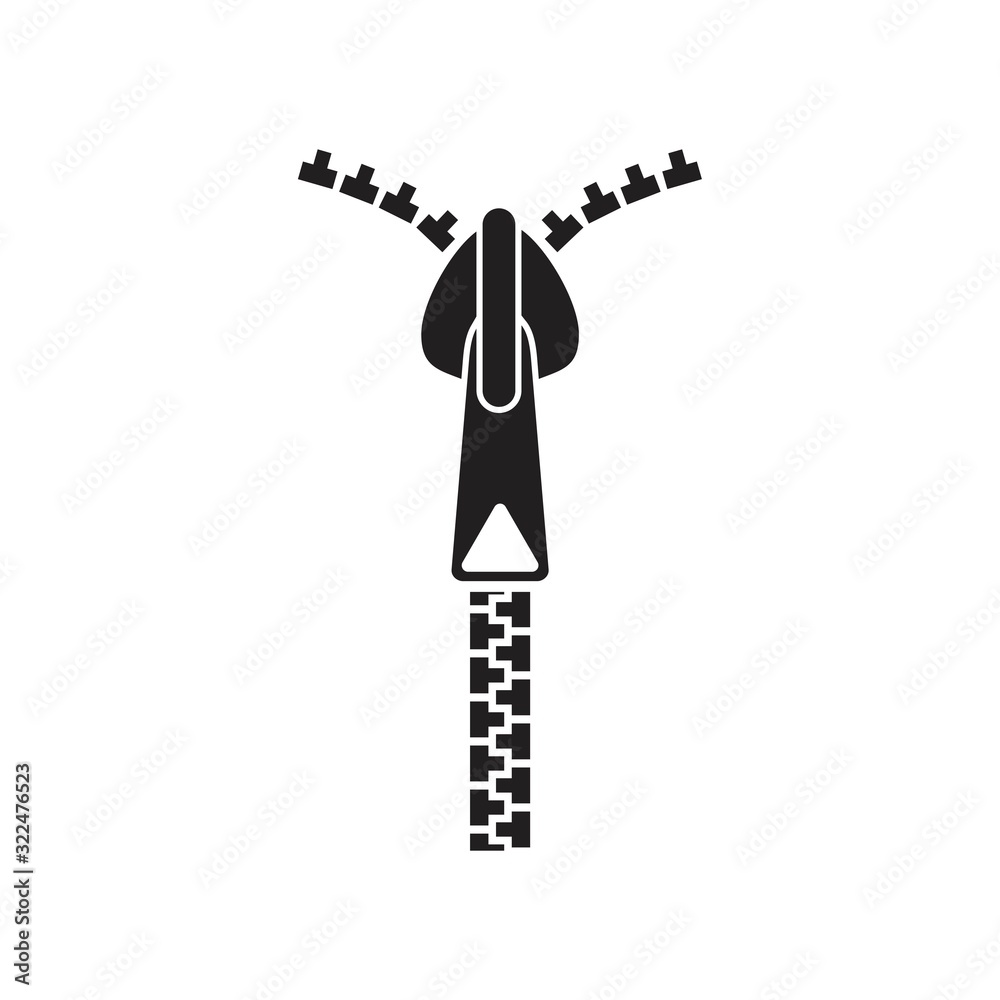 Zipper zip pulls or zipper pullers vector Icon template black color ...