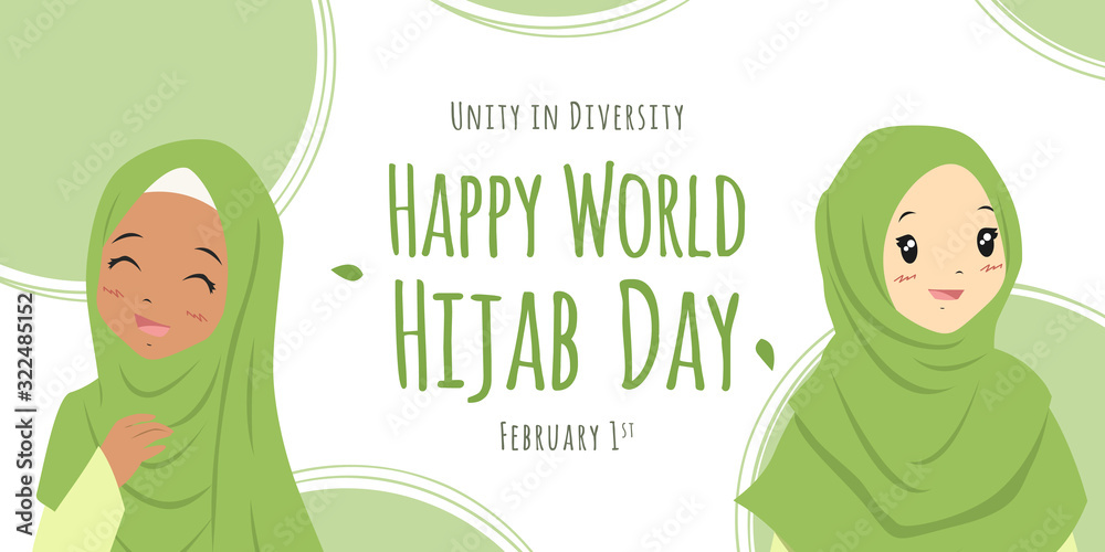 Happy world hijab day. February 1st international day celebration ...