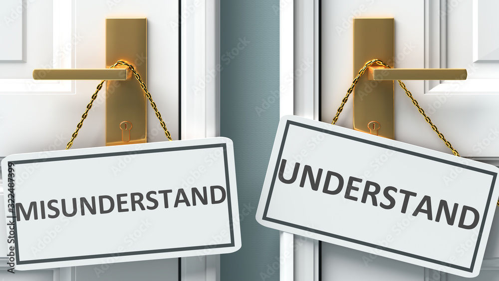 Illustrazione Stock Misunderstand or understand as a choice in life ...