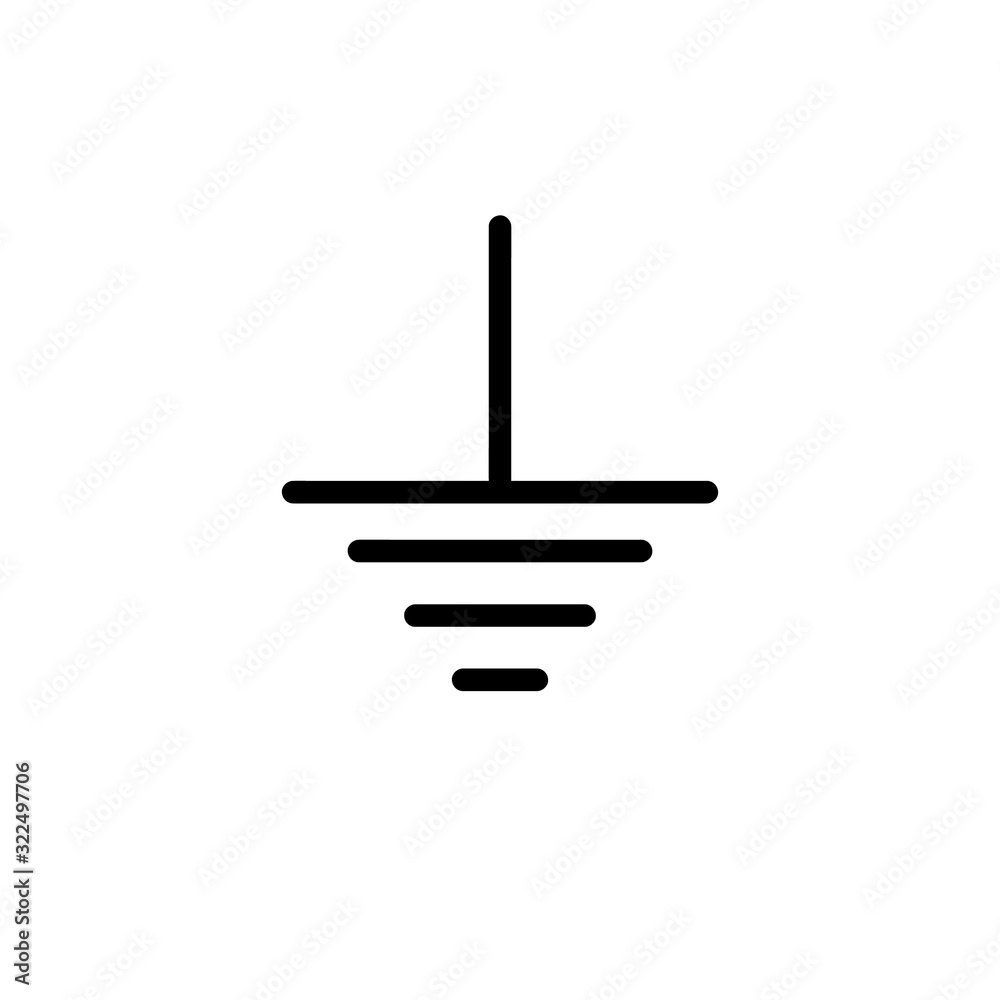 Ground GND Electronic Component Symbol For Circuit Design Stock ...