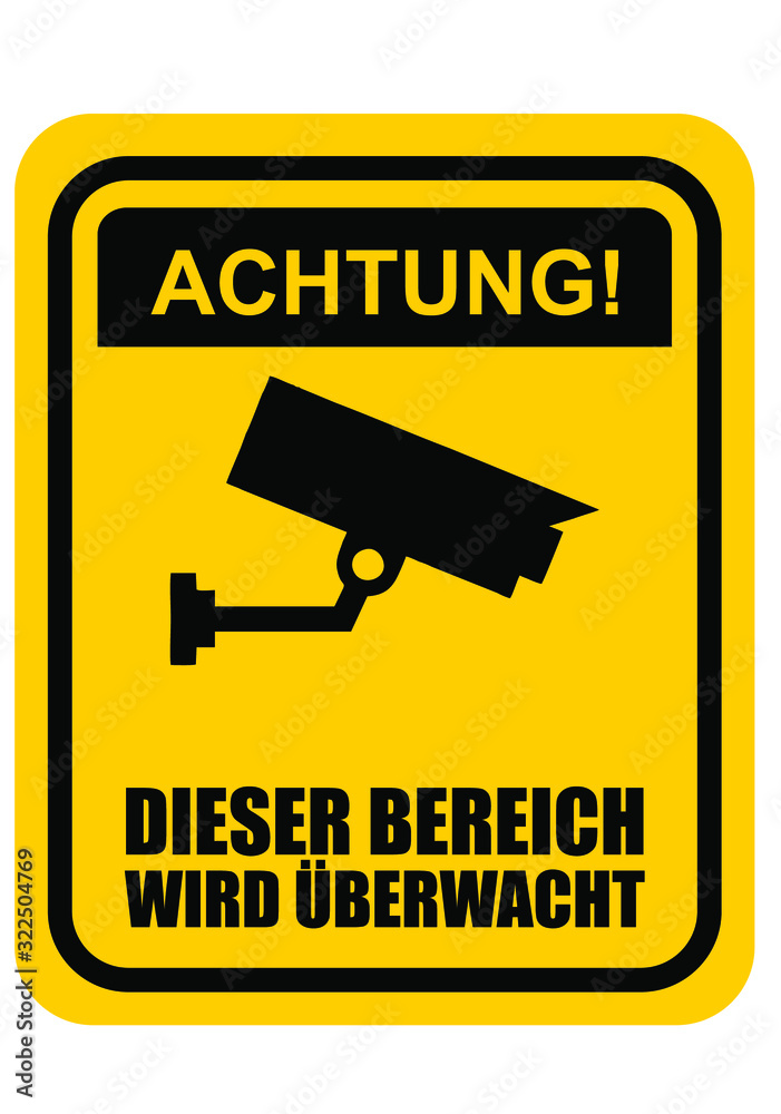 Caution warning in German, beware sign board. Exclamation marks Stock ...