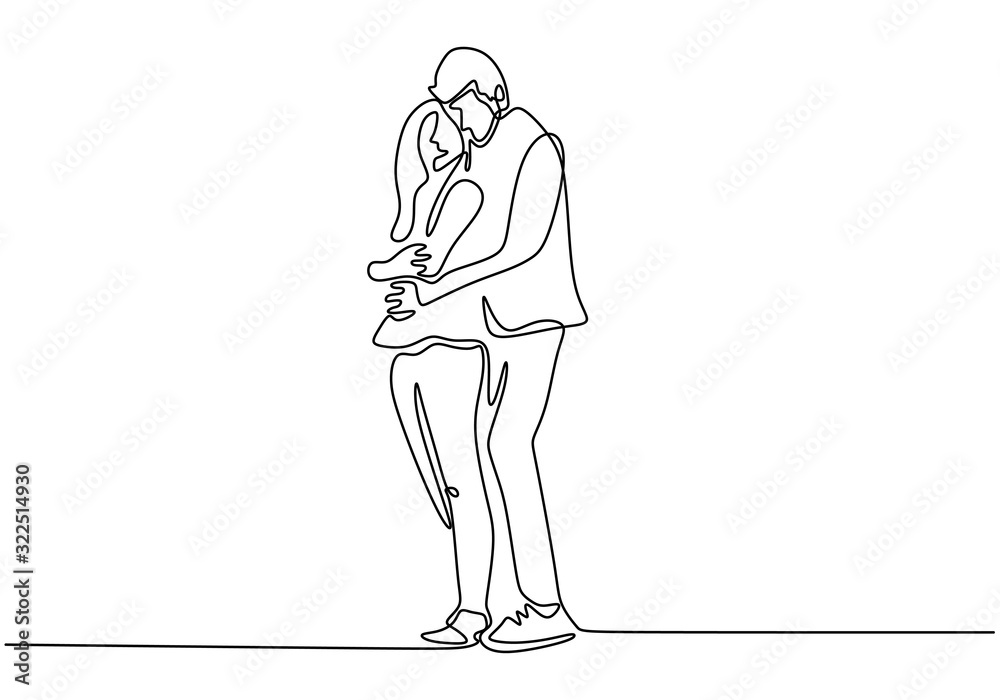 Continuous line drawing. Romantic couple. Lovers theme concept design ...
