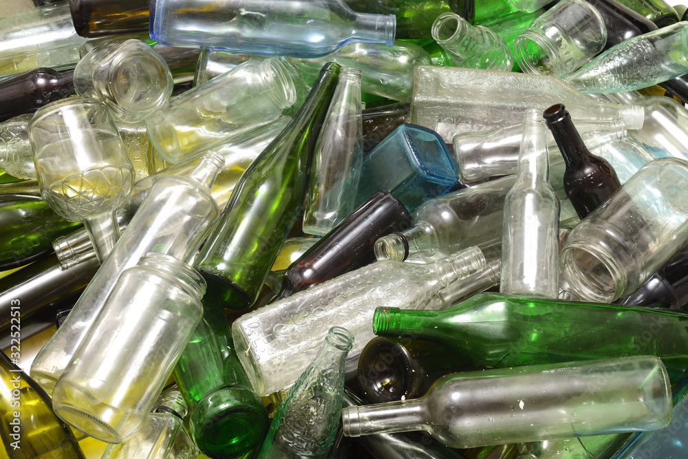 lots of glass bottle, trash Stock Photo | Adobe Stock
