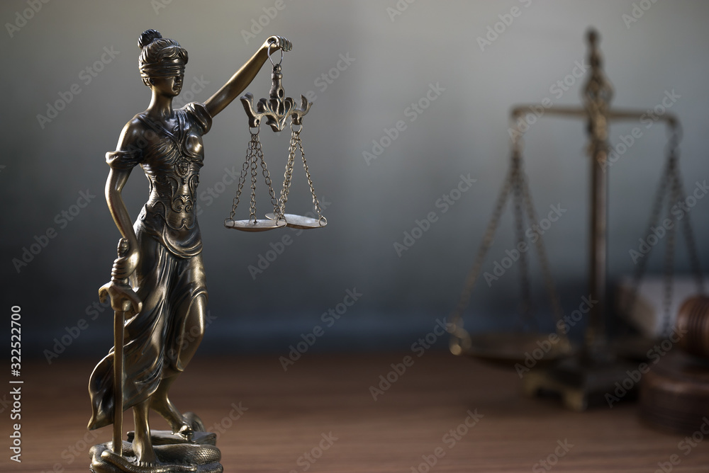 Poster The Statue of Justice or lady justice / Justitia the Roman ...
