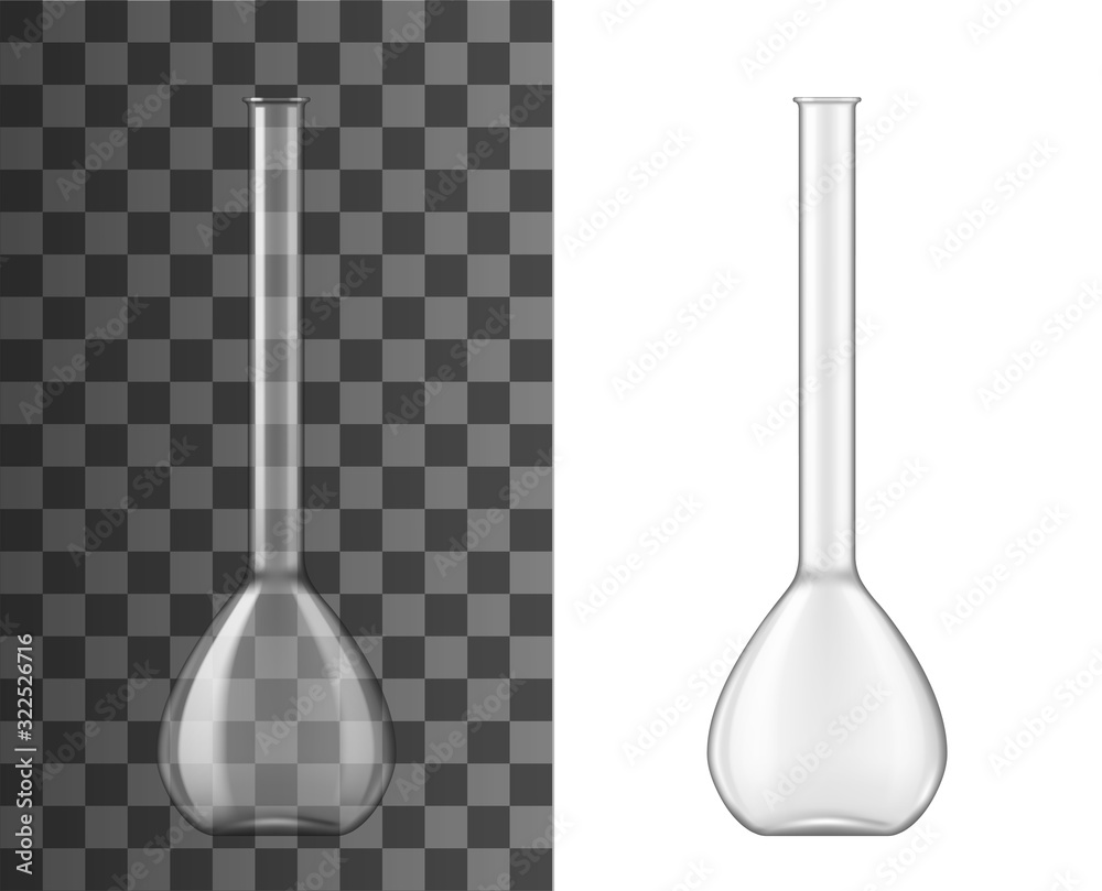Volumetric flask or glass beaker vector design of measuring lab ...