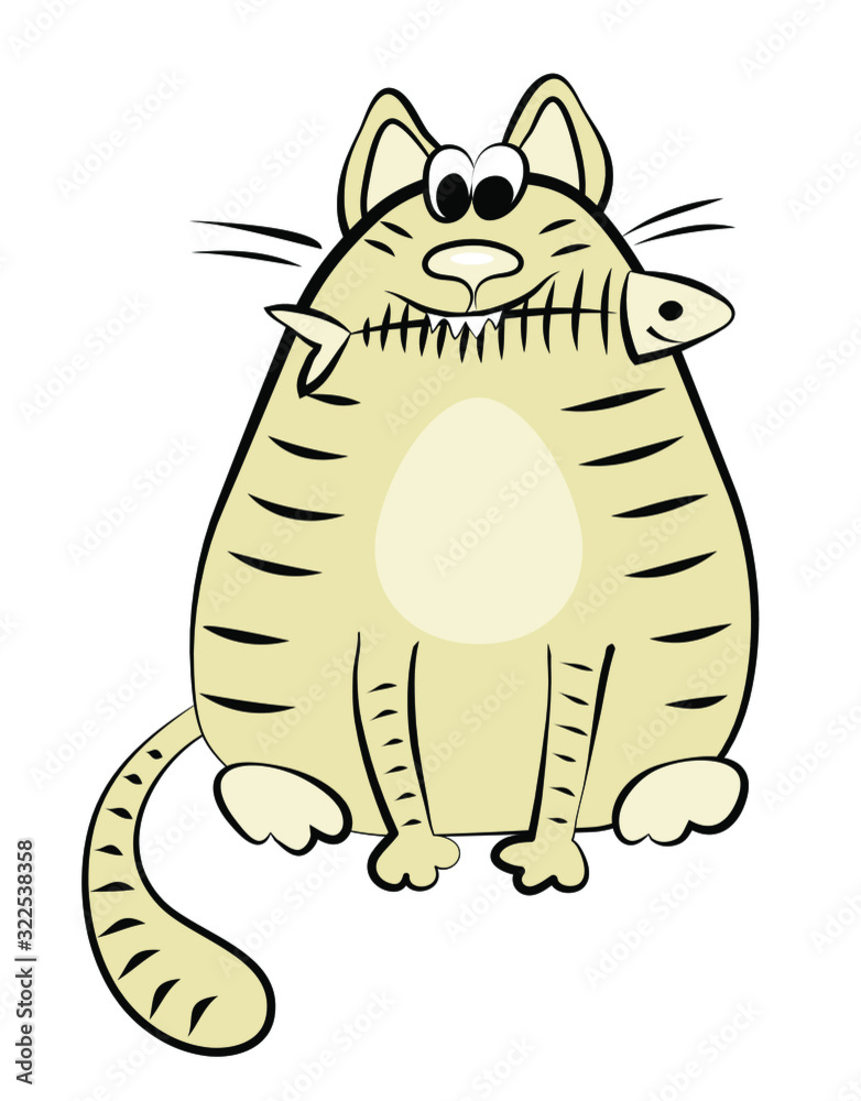 Funny Fat Cat Cartoon