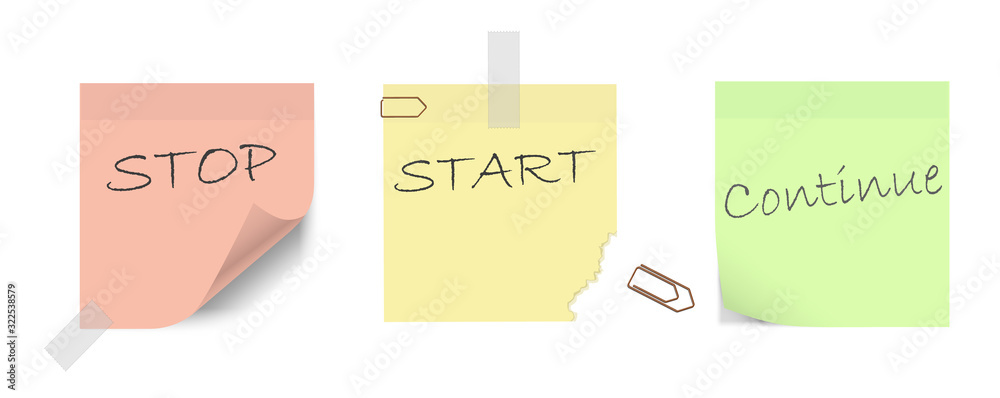 Colorful sticky notes to be used by agile development teams for ...