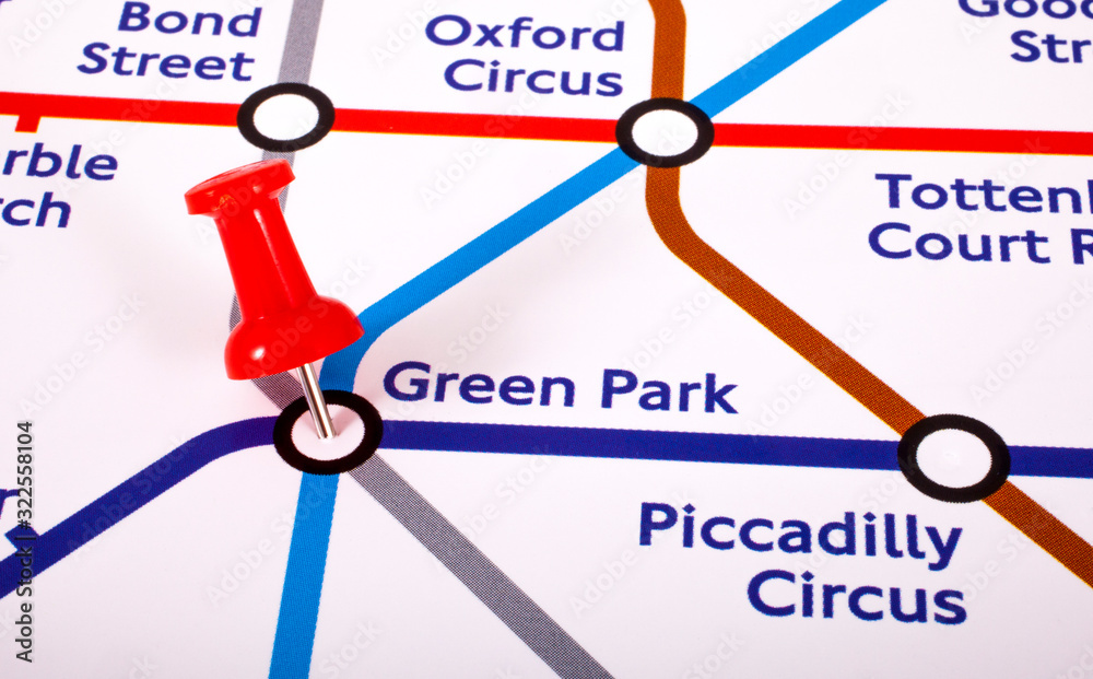 Green Park Station on a London Underground Map Stock Photo | Adobe Stock