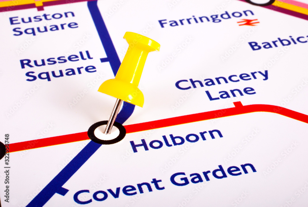 Holborn Station on a London Underground Map Stock Photo | Adobe Stock