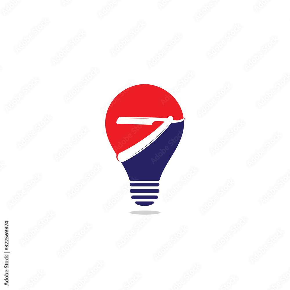 Razor blade bulb shape concept logo design. simple flat vector ...
