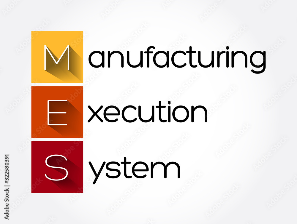 MES - Manufacturing Execution System acronym, business concept ...