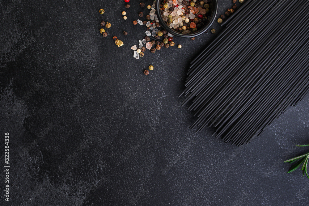 pasta spaghetti with cuttlefish ink (healthy eating, black color) menu ...