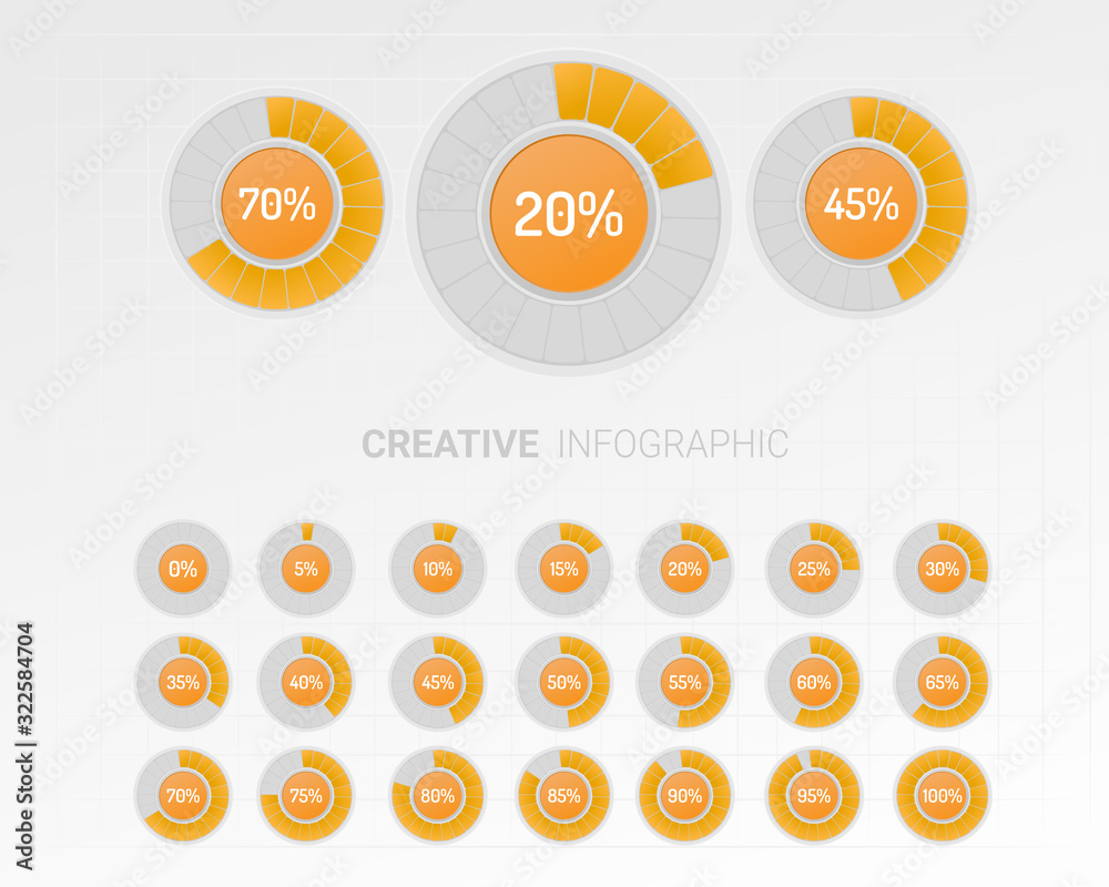 Infographic Elements Chart circle with indication of percentages Stock ...