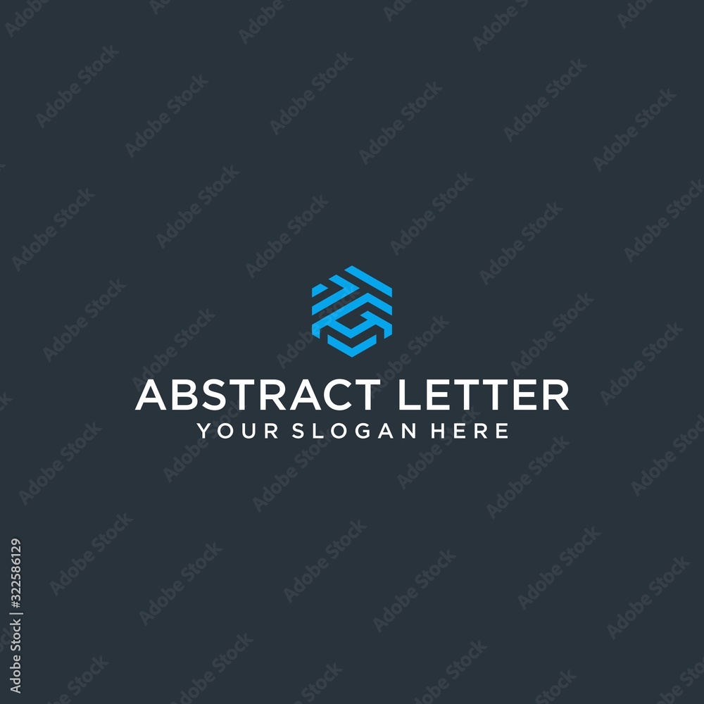 the creative design lines the TMG hexagon shape and the cube logo with ...