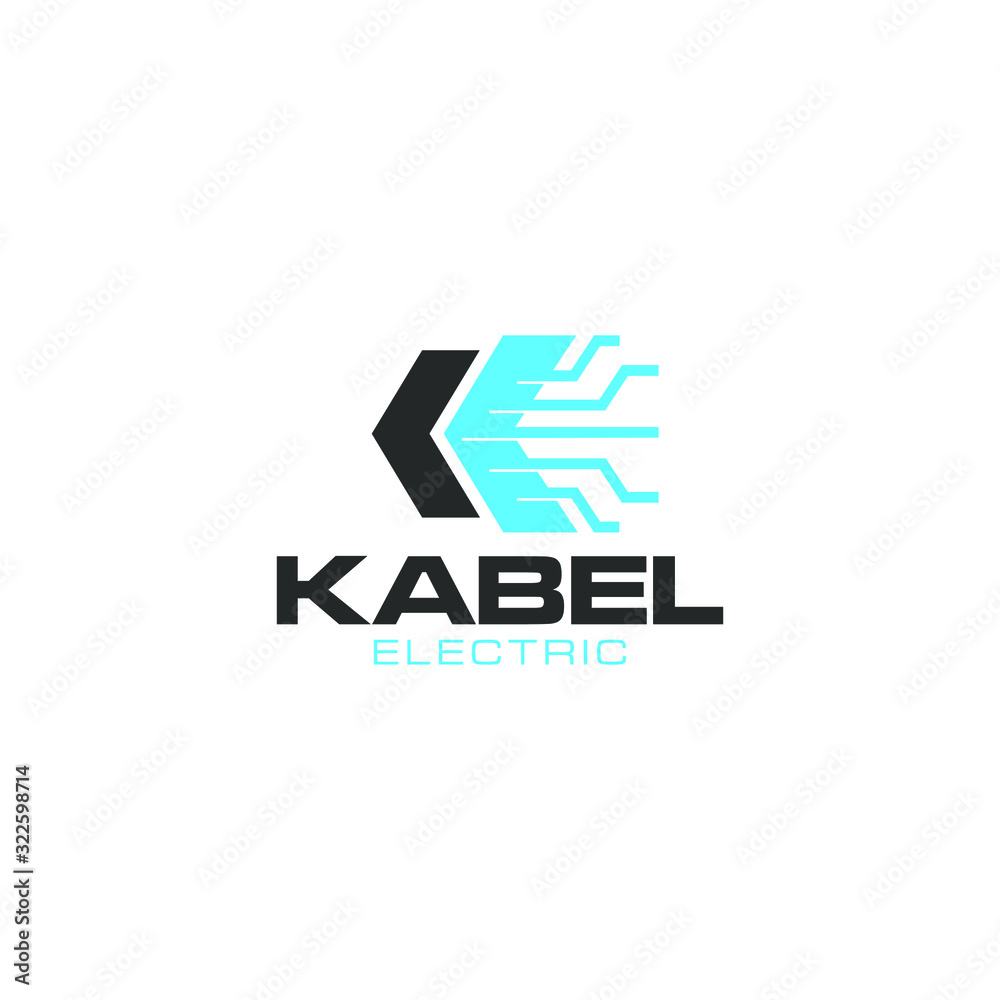 logo design ,template modern K Letter for logo kabel electric Stock ...