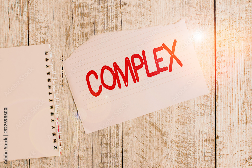Conceptual hand writing showing Complex. Concept meaning the ...