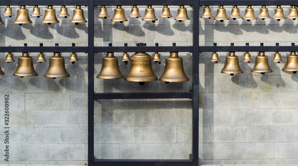 Bell Carillon. Set of attuned bells, having a special built - their ...