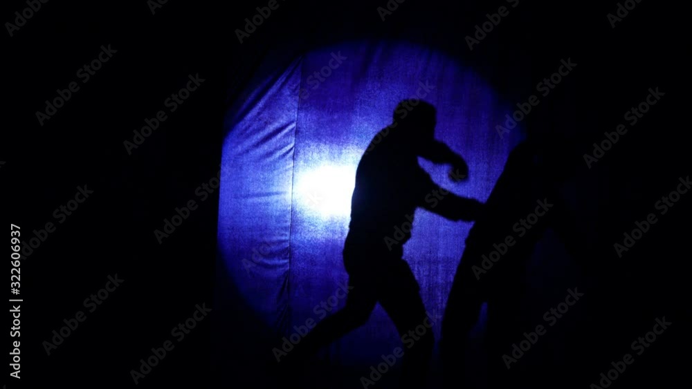 Staging of the battle of two guys, comedy, comedian boxing behind the ...