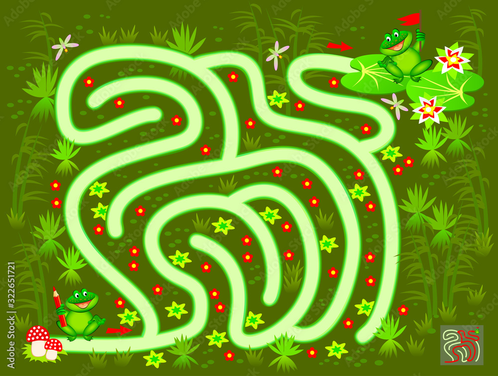 Logic puzzle game with labyrinth for children and adults. Help the ...