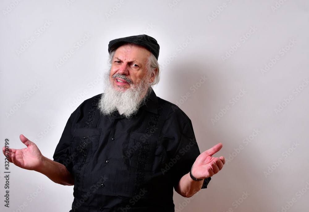 Grumpy old man.Senior man not looking happy .Elderly gentleman with an ...