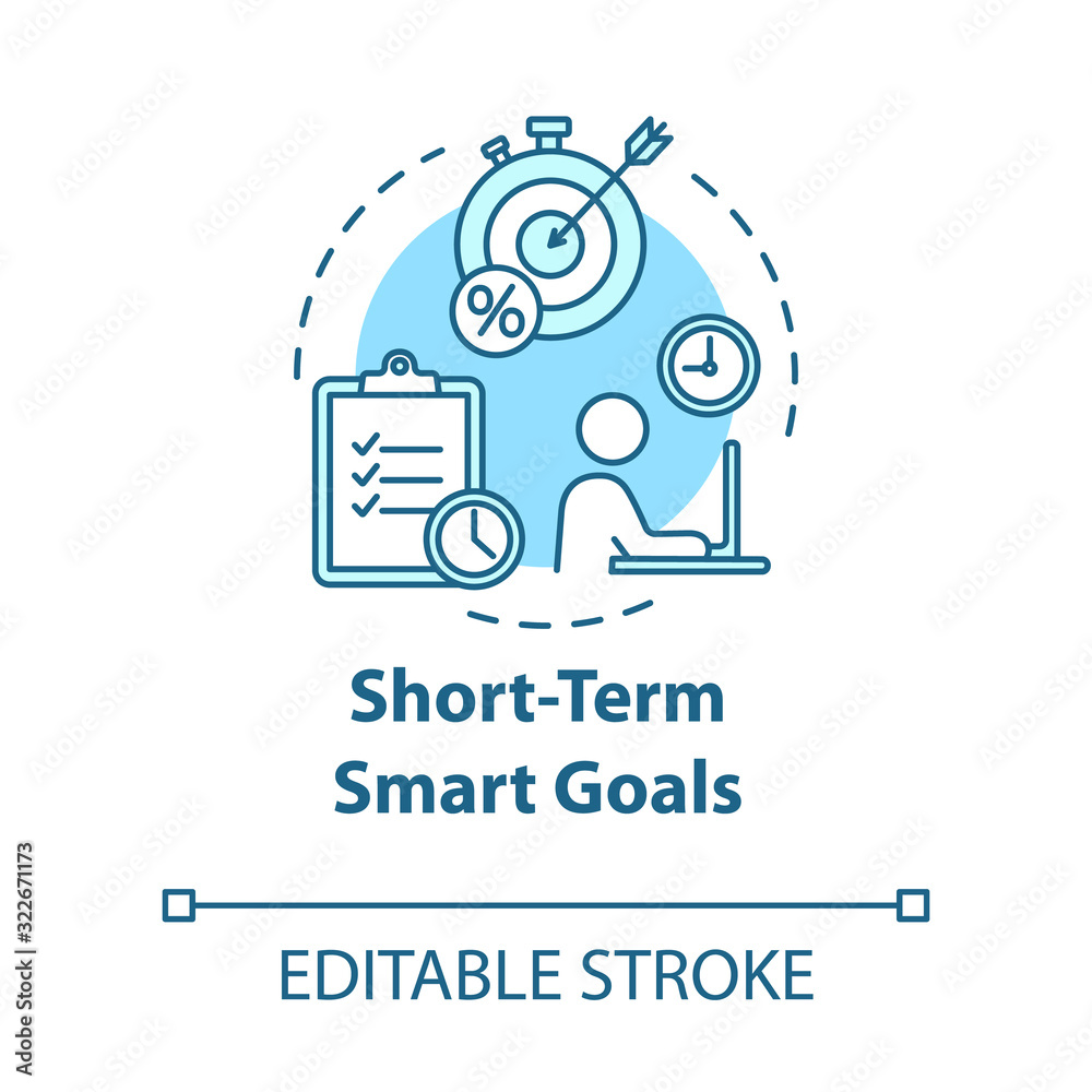 Short-term smart goals concept icon. Taking opportunities for project ...