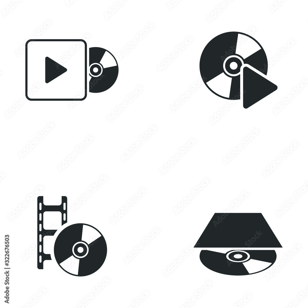 CD or DVD icon template color editable. CD or DVD symbol vector sign ...