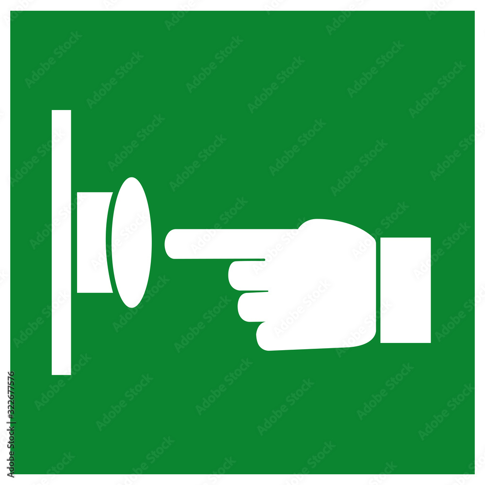 Emergency Stop Push Button Symbol Sign, Vector Illustration, Isolate On ...