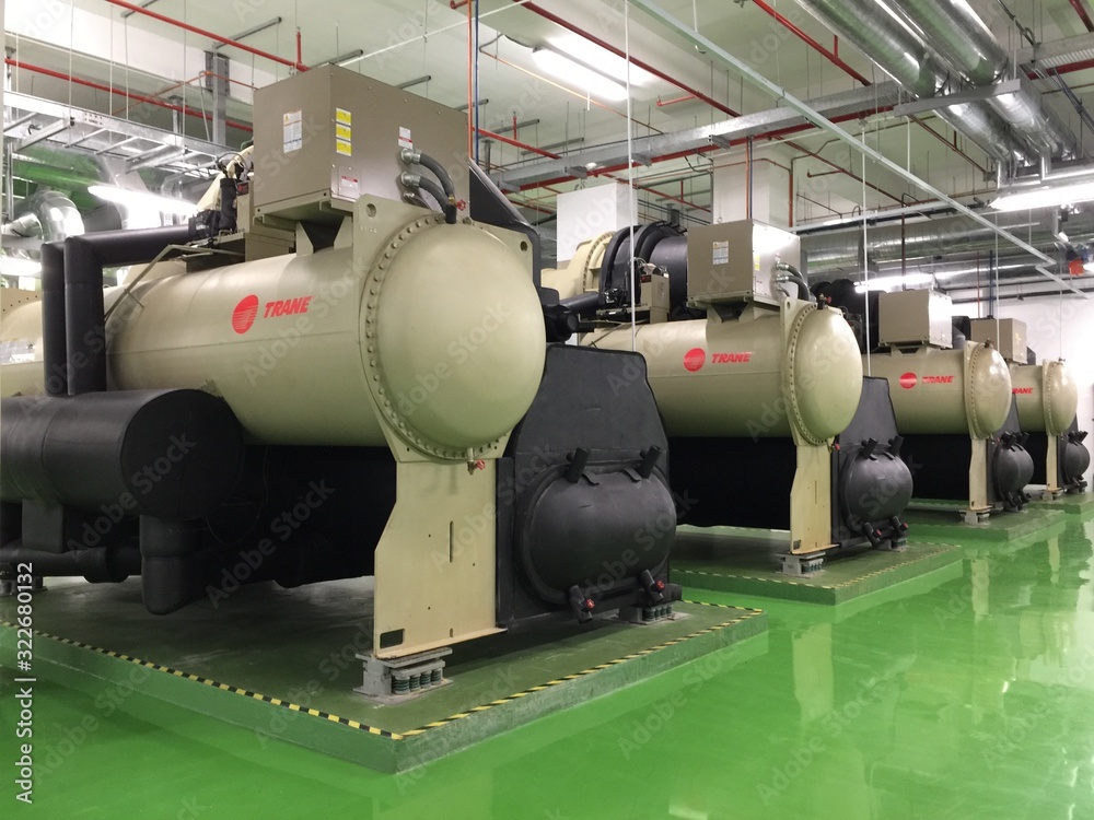 Chiller plant for cooling system Stock Photo | Adobe Stock