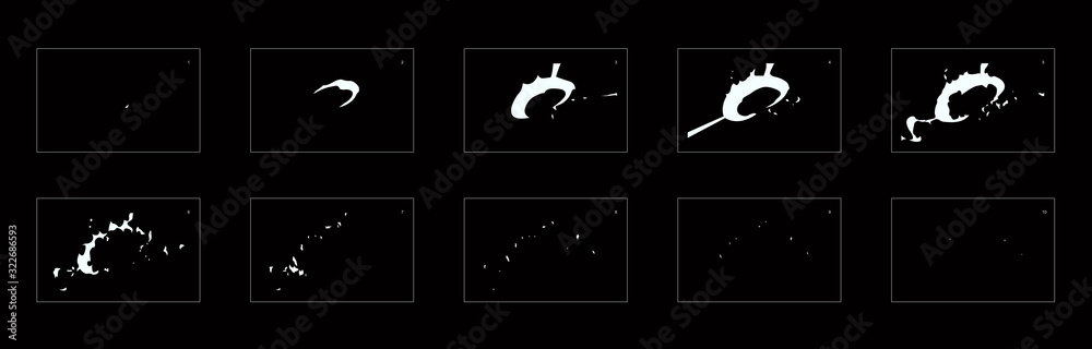 Shine explosion animation effect. frame by frame classic animation sprite sheet for game ...