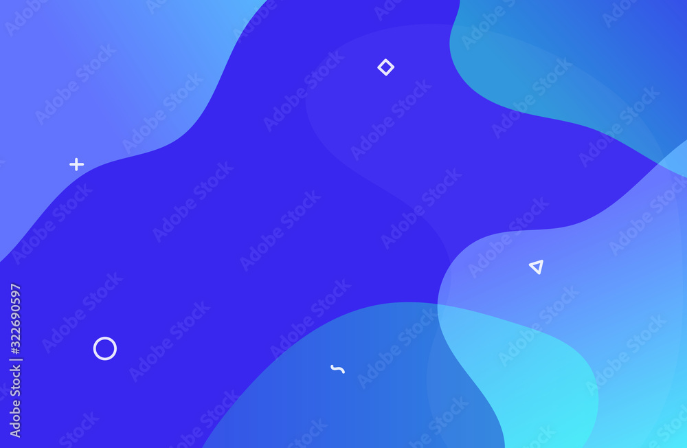 Abstract gradient curves flat design blue color background Stock Vector ...