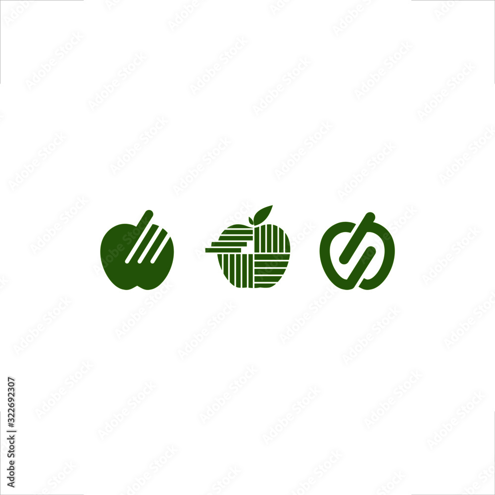 apple logo digitalized with variants design Stock Vector | Adobe Stock