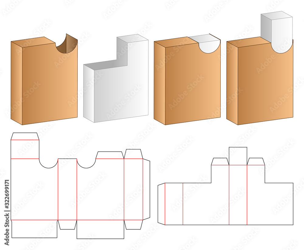Box packaging die cut template design. 3d mock-up Stock Vector | Adobe ...