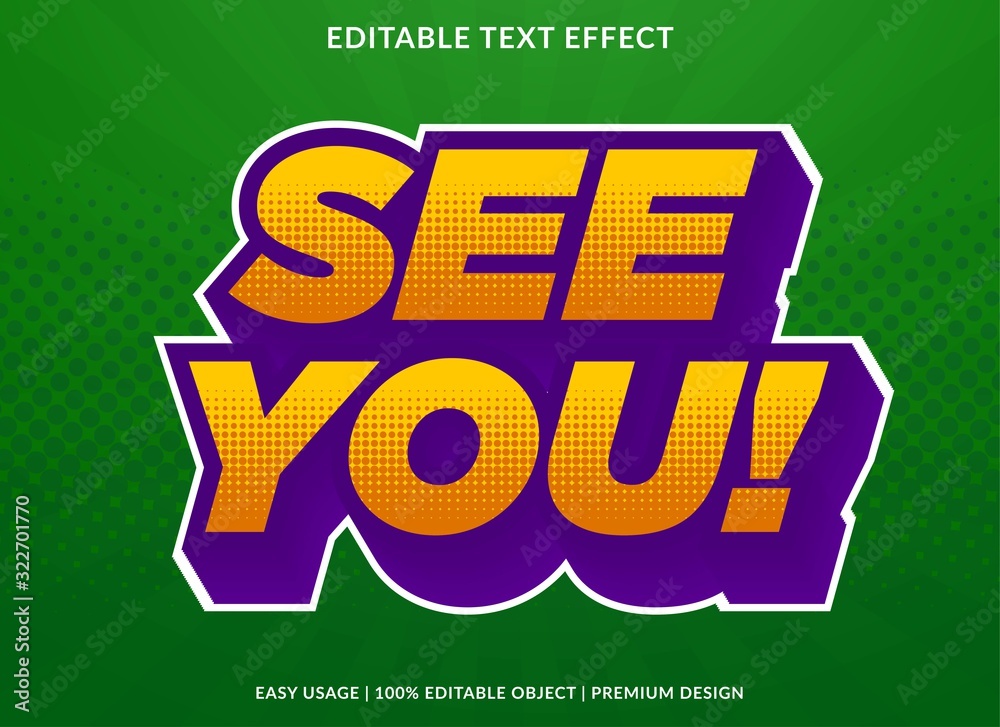 see you text effect template with retro type style and 3d pop art text ...