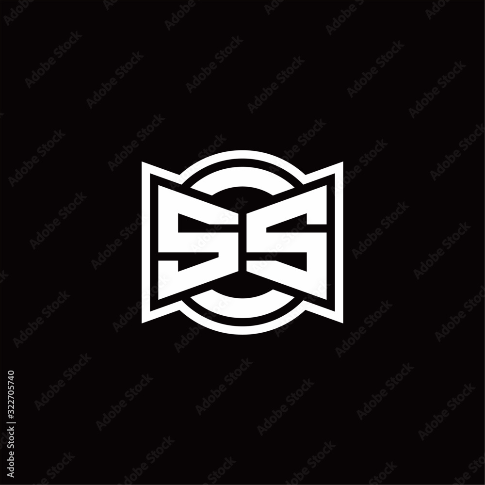 SS logo monogram with ribbon style circle rounded design template Stock ...