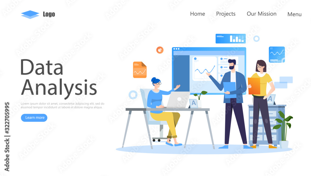 Data Analysis Vector Illustration Concept, Suitable for web landing ...