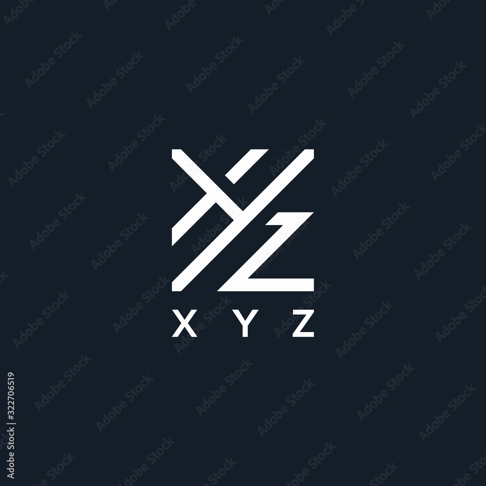 initial logo XYZ line square Stock Vector | Adobe Stock