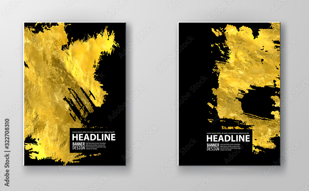 Vector Black and Gold Design Templates set Stock Vector | Adobe Stock