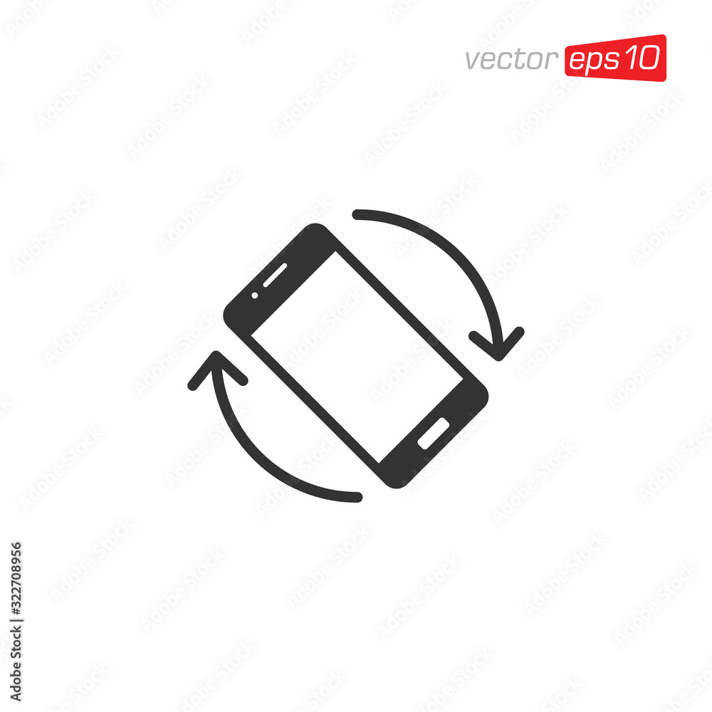Phone Rotation Mobile Rotate Icon Design Vector Stock Vector | Adobe Stock