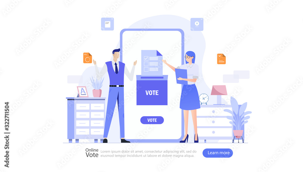 Online Voting and Election Vector Illustration Concept , Suitable for ...