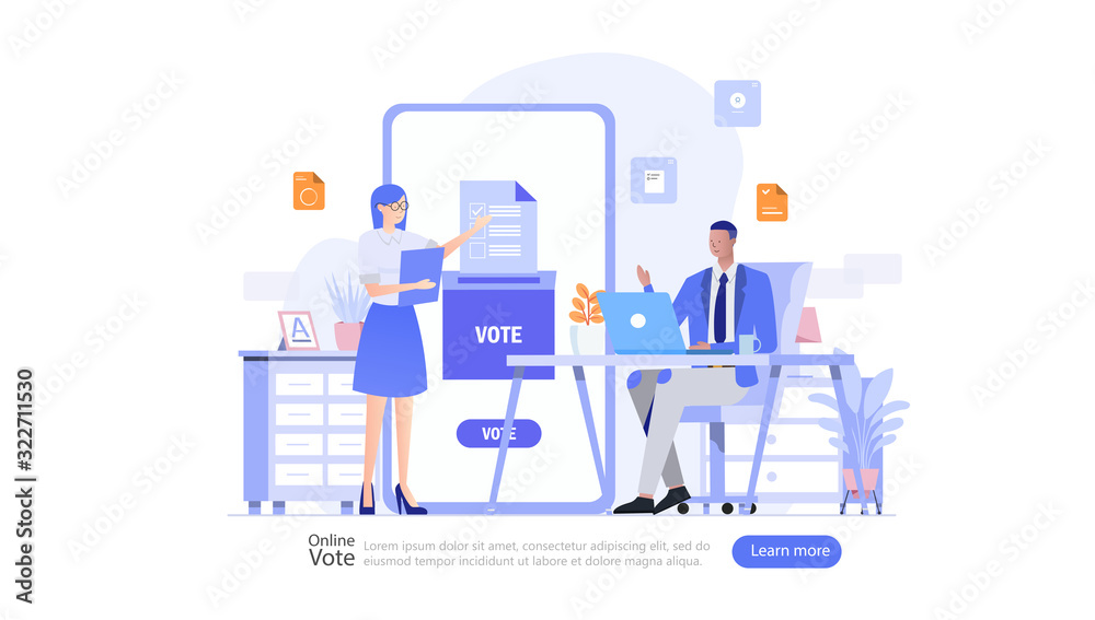 Online Voting and Election Vector Illustration Concept , Suitable for ...