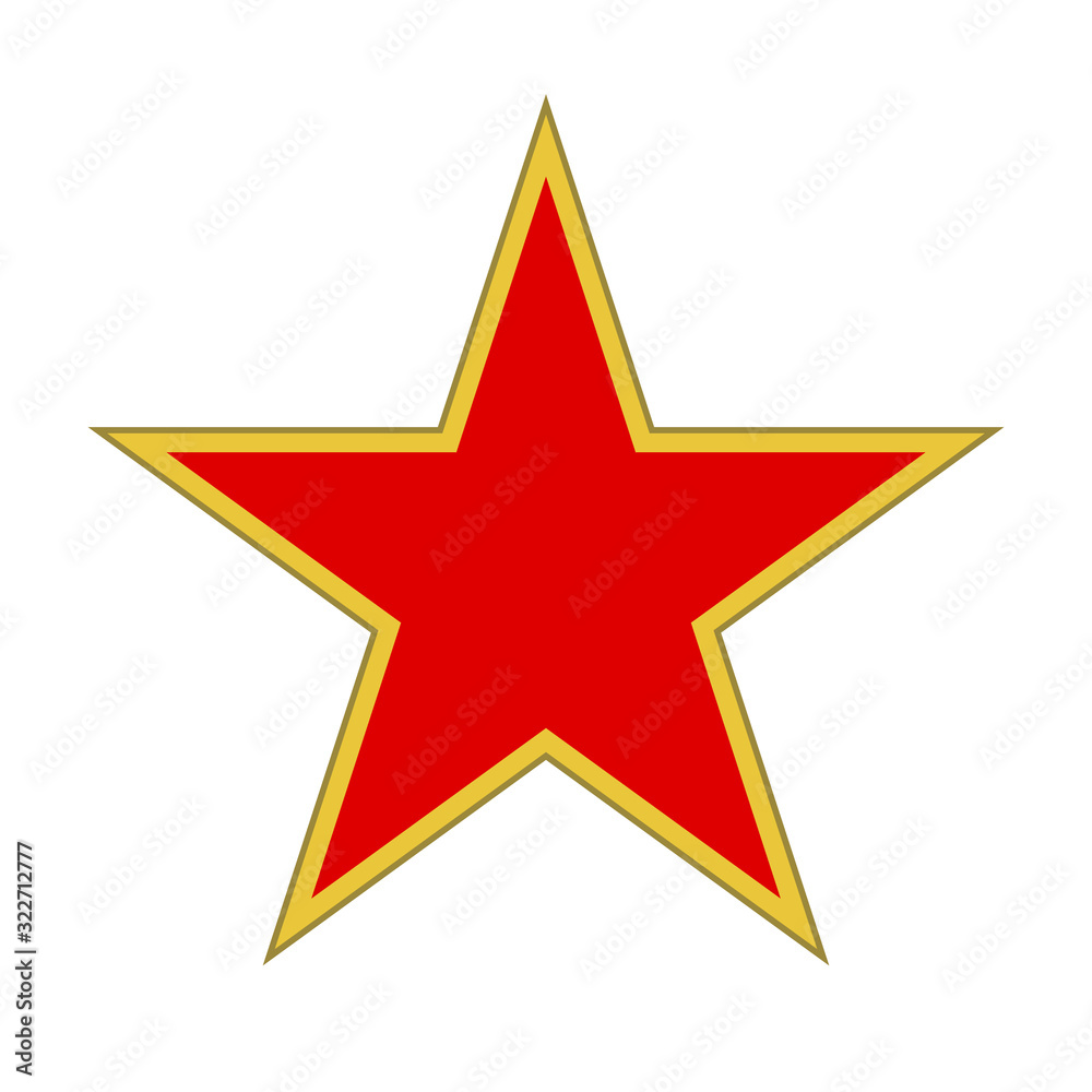 Five pointed star. Vector illustration on white background. Stock ...