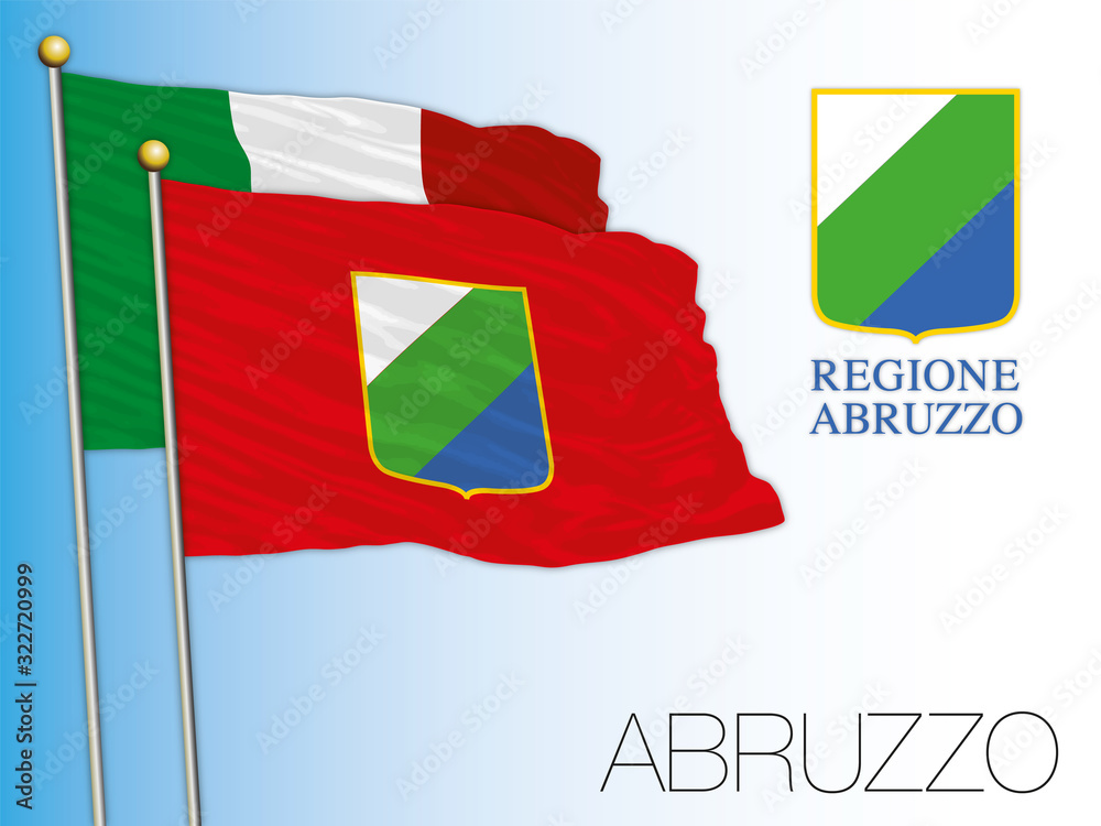 Abruzzo official regional flag and coat of arms, Italy, vector ...