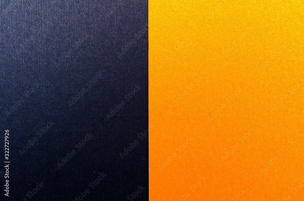 Blue and orange paper texture background. Place for text. Two tones ...