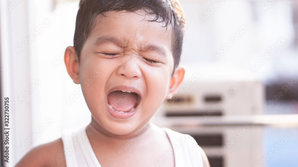 2 year old toddler Asian boy uncontrollable and bad behavior and show ...