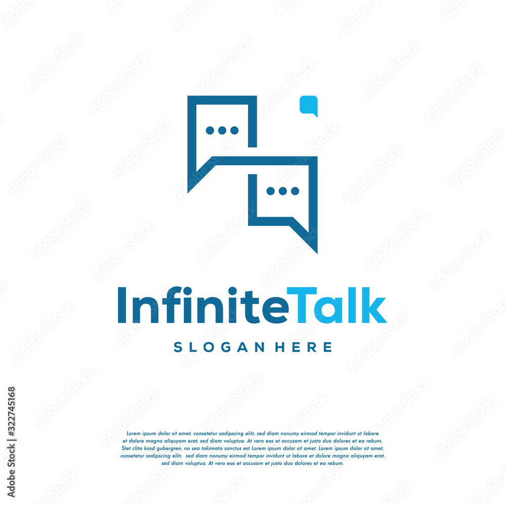 Infinity Talk Discuss logo designs concept vector, Forum and Loop ...