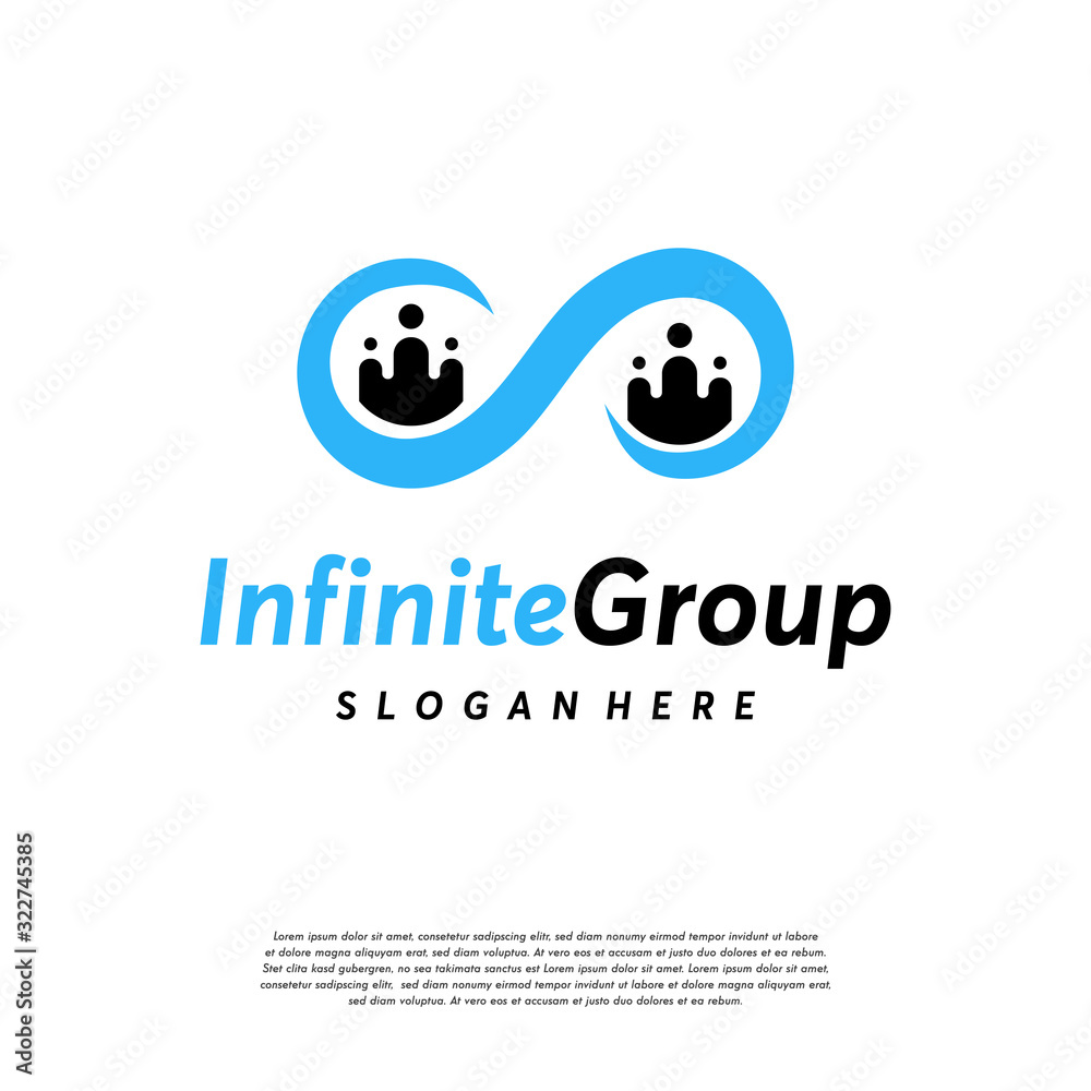 Infinity Group People logo designs concept vector, Community logo ...